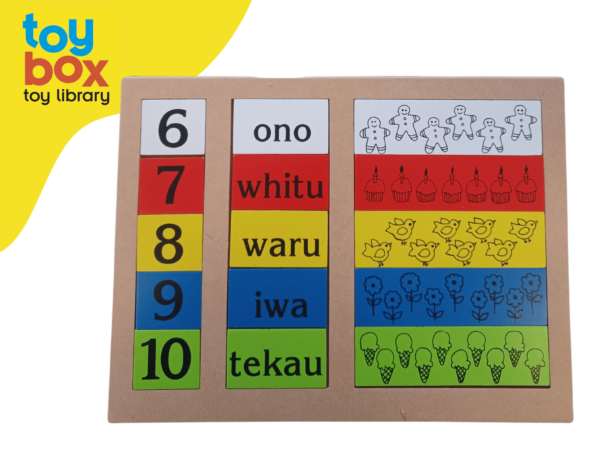 Maori Numbers 6-10 Wooden Puzzle